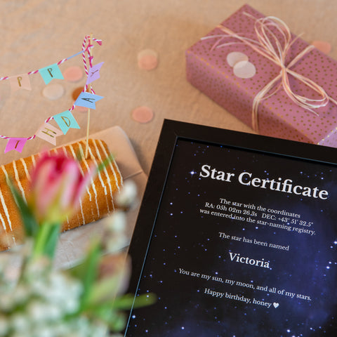 Name a Star with a personalised Star Certificate as Gift
